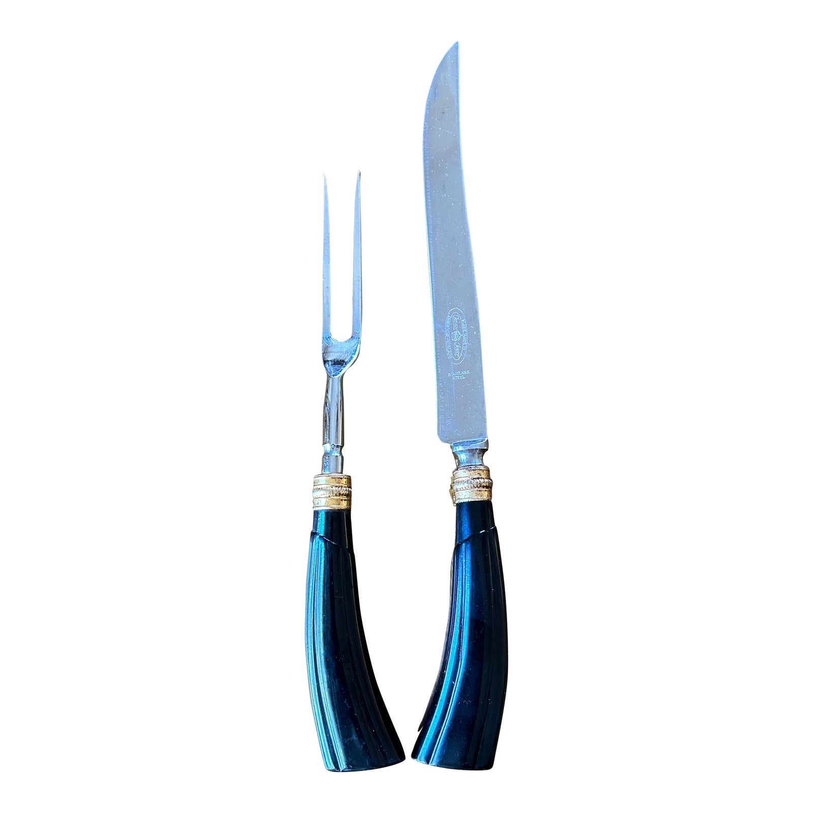 Vintage Crown Crest, Sheffield England Carving Set- a Pair | Chairish