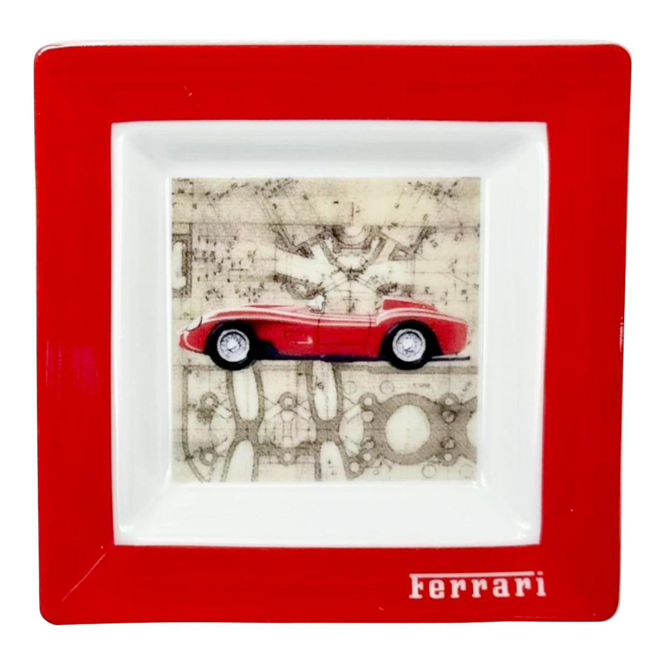 1980s Ferrari 250 Testa Rossa Sports Car Porcelain Ashtray | Chairish