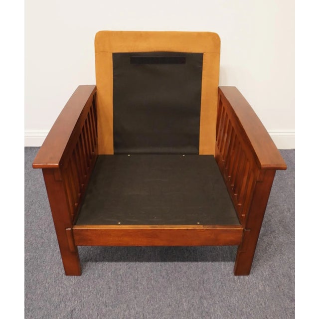 Alison Furniture Contemporary Mission Style Accent Arm Chair W. Faux ...