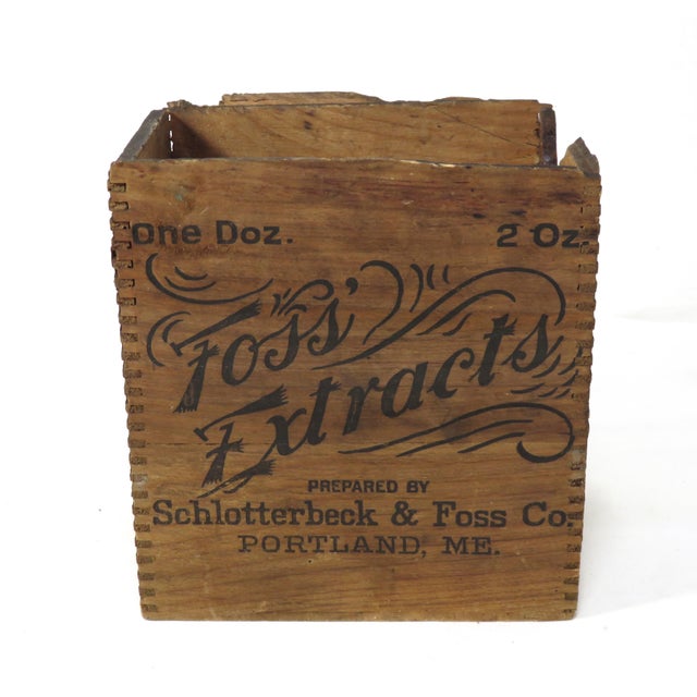 1900s Primitive Vanilla Extract Wood Shipping Crate | Chairish