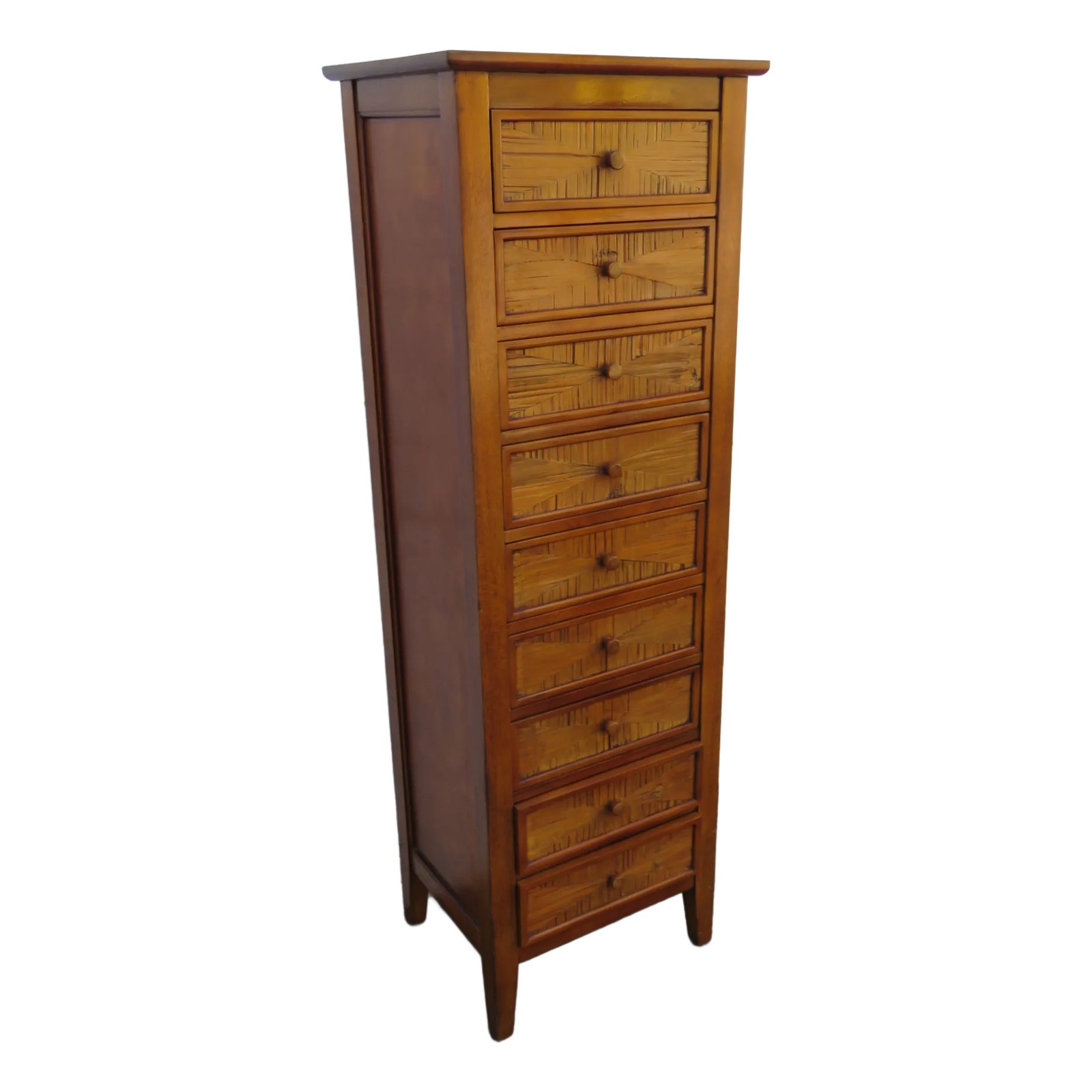 Hollywood Regency Solid Wood Tall Narrow Lingerie Chest 5829 | Chairish