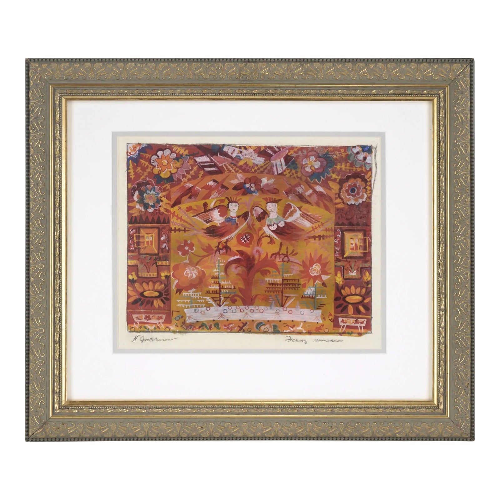 Stage Design for "Le Cog D'Or" by Natalia Gontcharova | Chairish