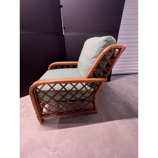 Pair of Ficks Reed 1994 Rattan Lattice Club Chairs | Chairish