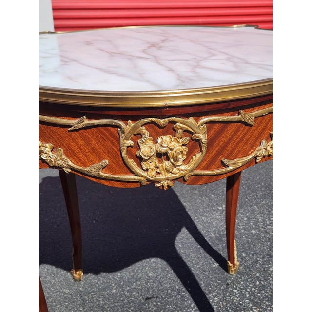 French Louis XV Style Side Table Gilt Bronze With Marble Insert Top ...