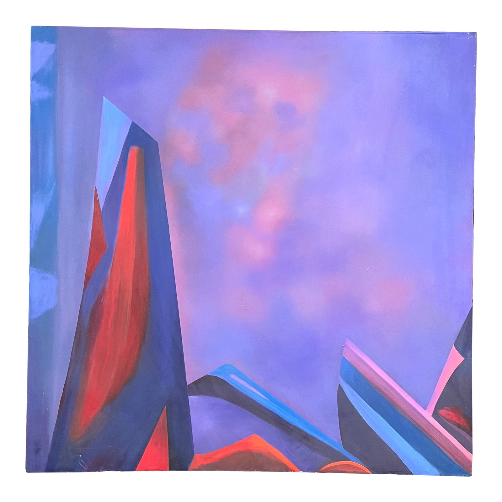 Large Vintage Abstract Painting "Europa" Signed | Chairish