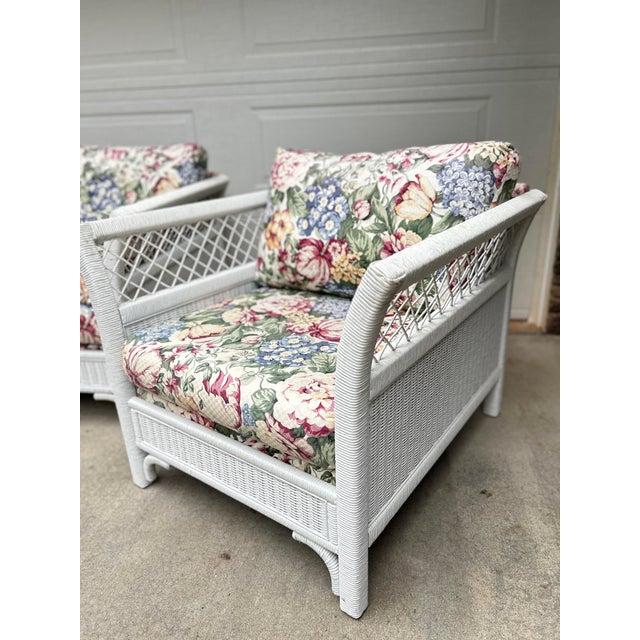 1980s Vintage Henry Link Indoor Wicker Sofa and Chair | Chairish