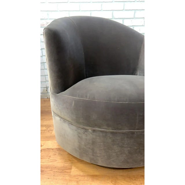 Post Modern Asymmetrical Barrel Back Swivel Chairs Newly Reupholstered ...