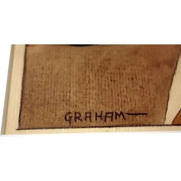 1975 Ellwood Graham Signed Abstract Surrealist Watercolor (Listed ...