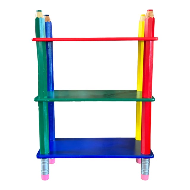 1980s Pop Art Multicolor Lacquered Pencil Shelf 1980s Pierre Sala Style ...