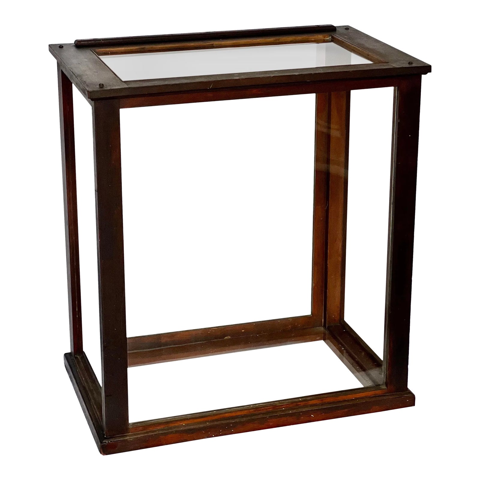 Early 20th Century Antique English Mahogany Counter Top Display Vitrine ...