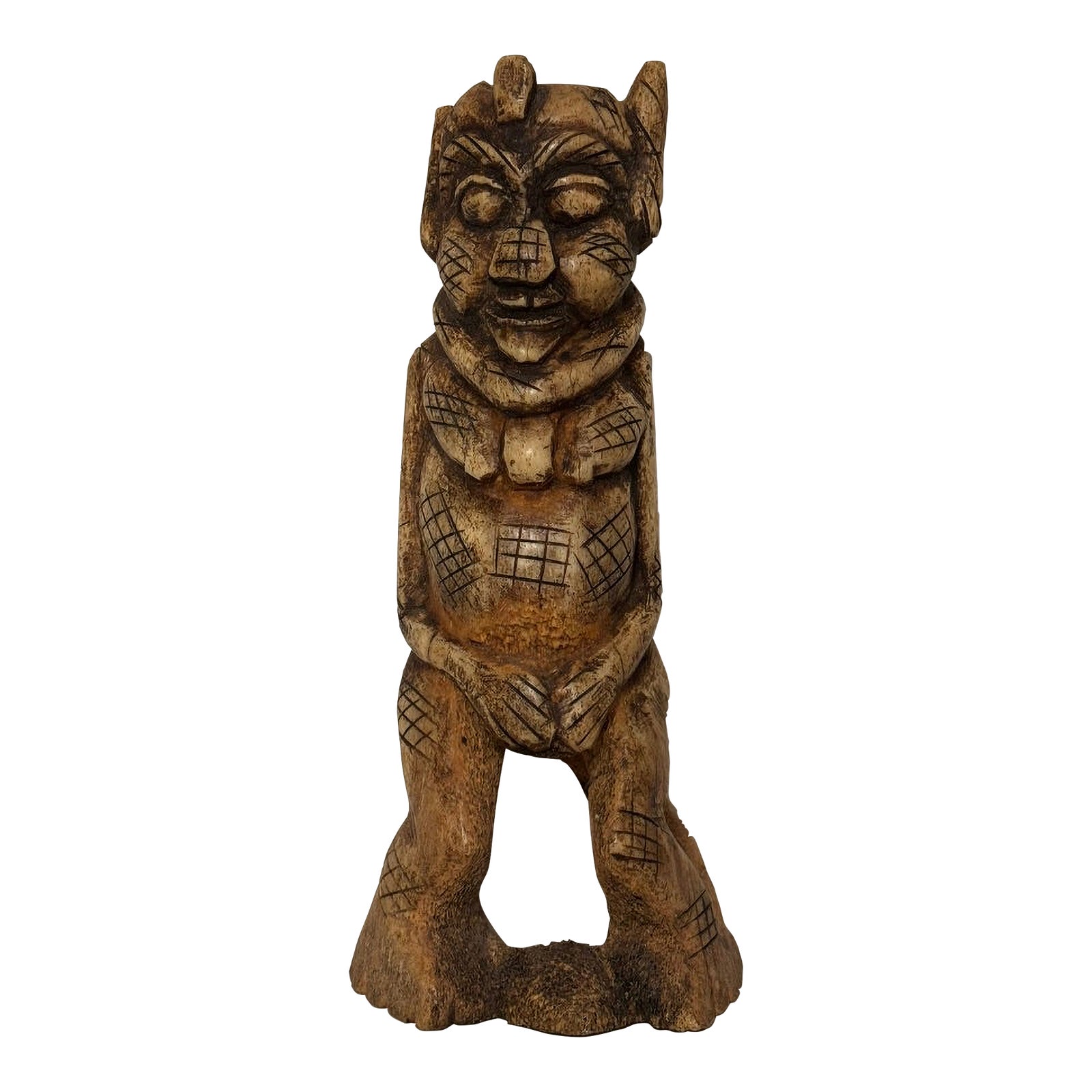 1960s Handmade West African Bone Carving - Tribal | Chairish