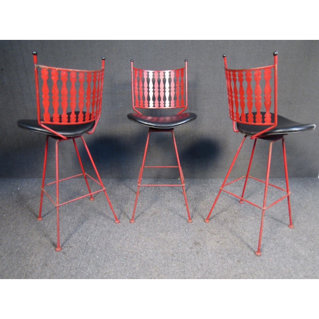 Mid 20th Century Umanoff Bar Stools - Set of 3 | Chairish
