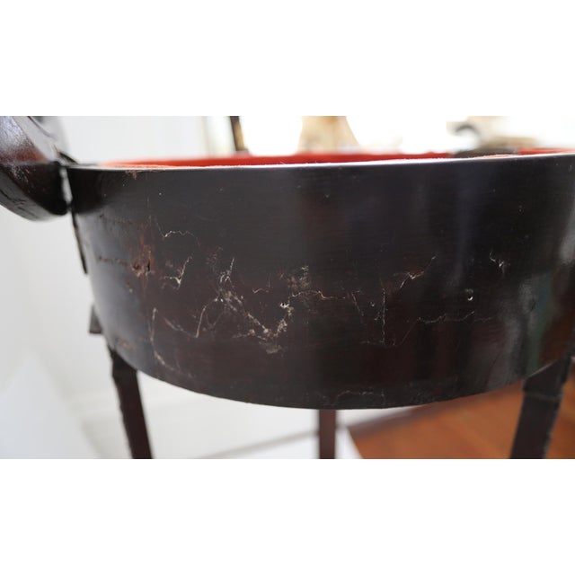 Mid 19th Century Antique Round Empire Pedestal Vitrine Table | Chairish