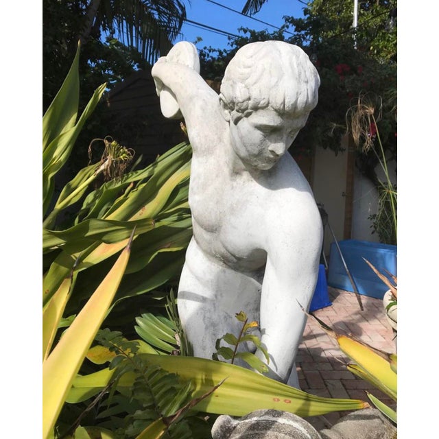 Mid 20th Century Concrete Discus Thrower Statue | Chairish