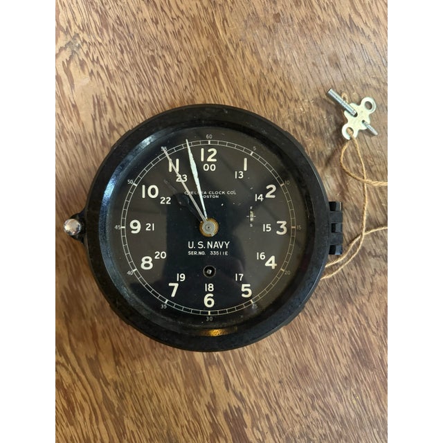 1940s Navy Chelsea Boston Co Clock | Chairish