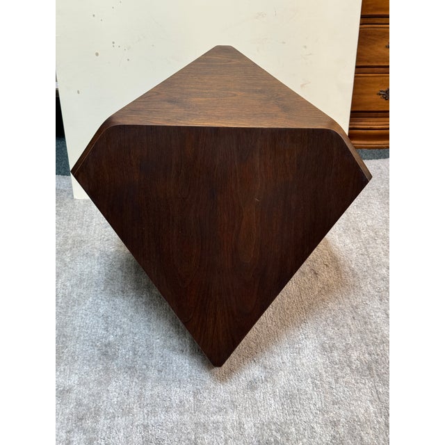 William Earle "Hal" Faceted Walnut Side Table | Chairish