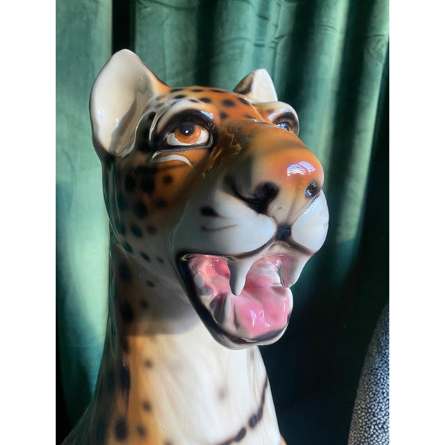 1970s Capodimonte Large Goofy Leopard Statue | Chairish