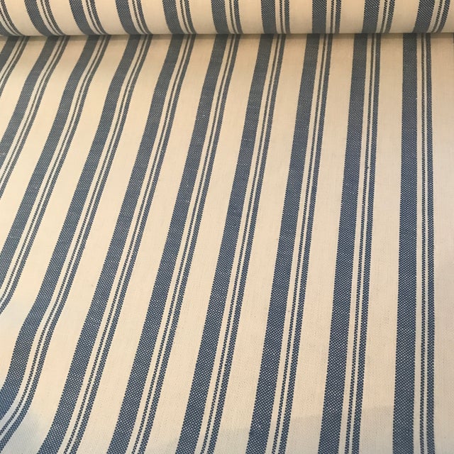Schumacher “Capri” Striped Blue Fabric | Chairish