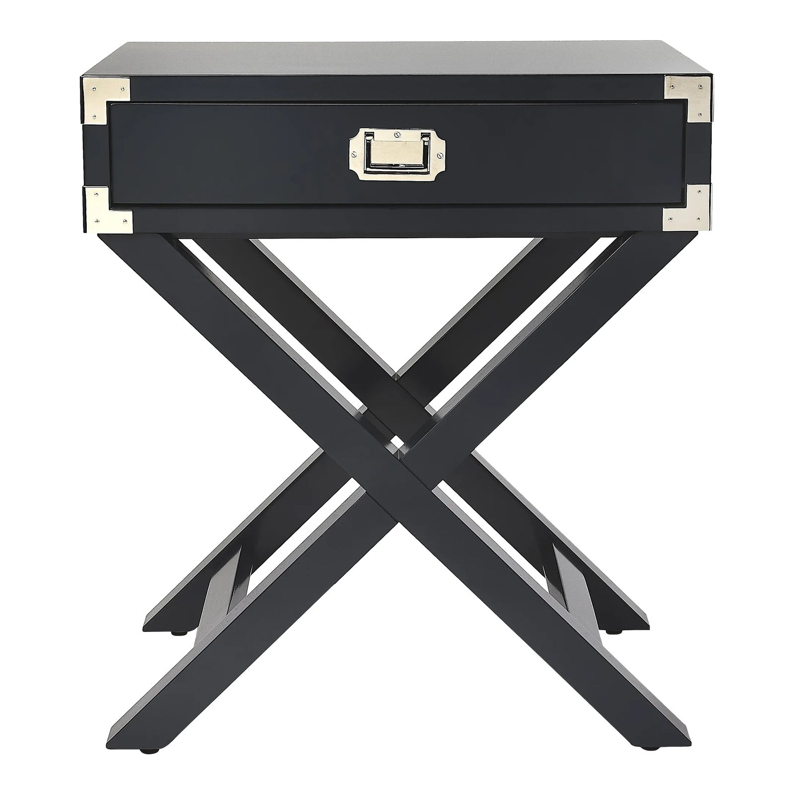 Anew Campaign Side Table, Blue | Chairish