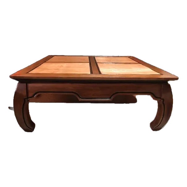 1970s Lacquer Maple Ming Style Chow Leg Table | Chairish