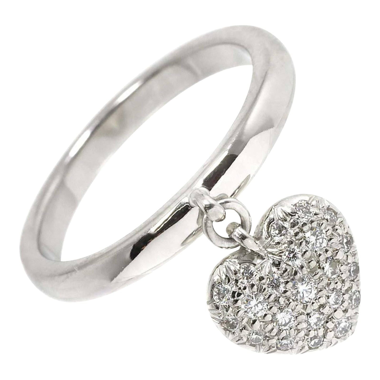 Tiffany & Co. Sentimental Heart Ring Diamond Pt Platinum Size 9 | Chairish