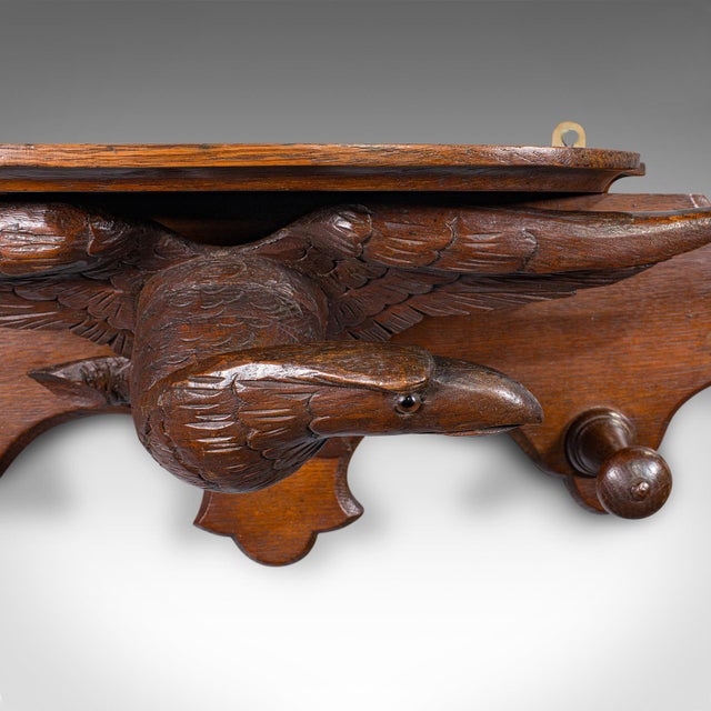1900 Antique Carved Eagle Coat Rack | Chairish