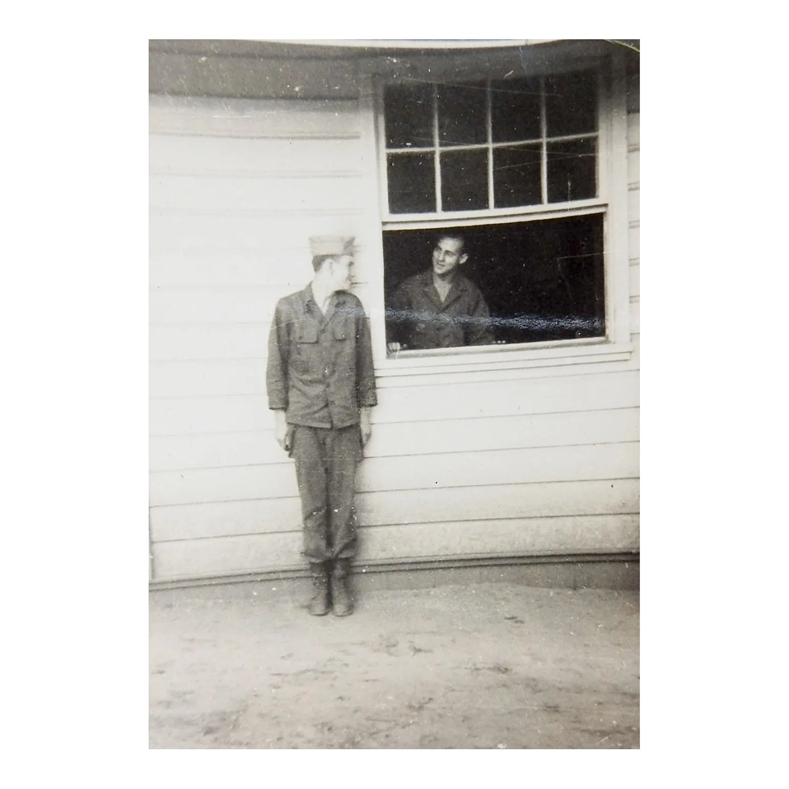 1940s Modern Off Kilter Composition Snapshot Photograph Soldiers | Chairish