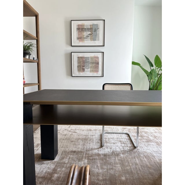 Leather Inlay Desk | Chairish