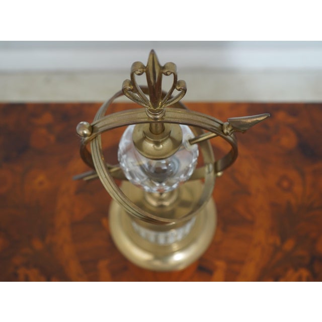 Quality Brass & Crystal Sphere & Arrow Art Sculpture | Chairish