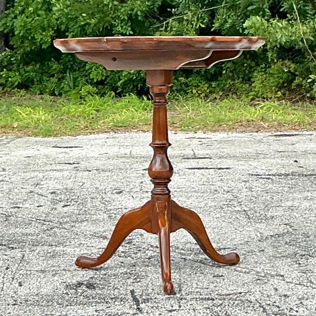 Vintage Regency Pie Crust Tilt Table | Chairish