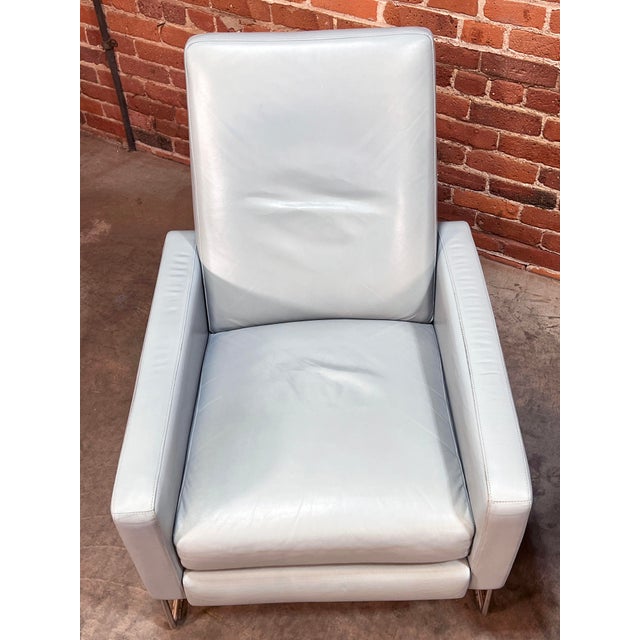 Design With Reach Dwr Flight Chair Recliners in Blue Mist Leather - a ...