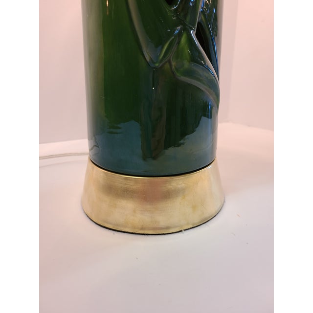 Peace Lily Ceramic Lamp With Shade by Haeger | Chairish