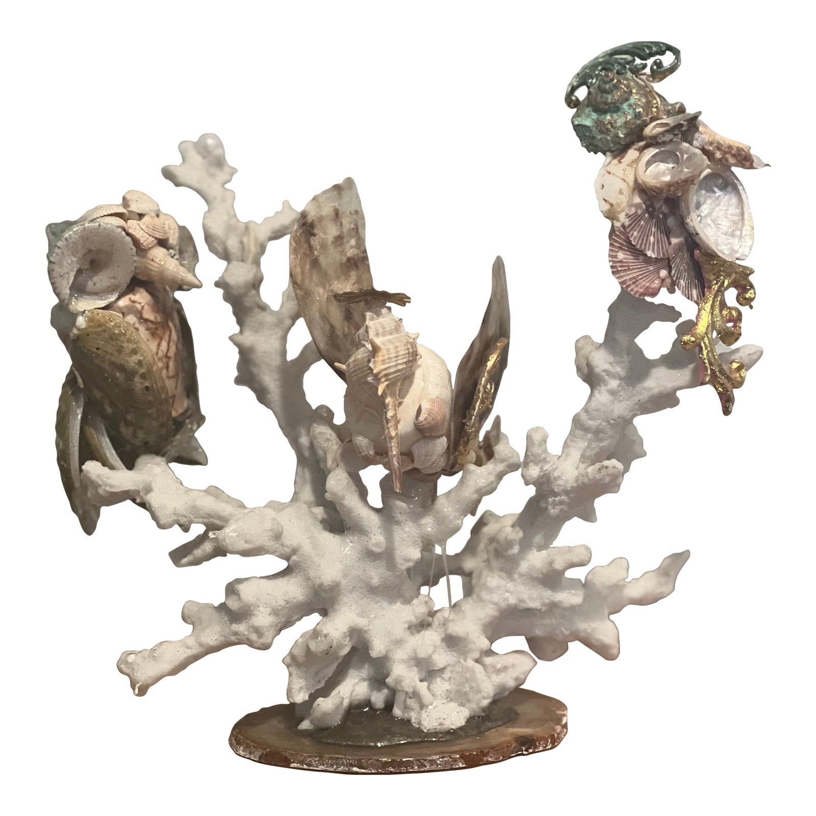 Trio of Seashell Birds Sculpture by Joshua Parke Rowland | Chairish