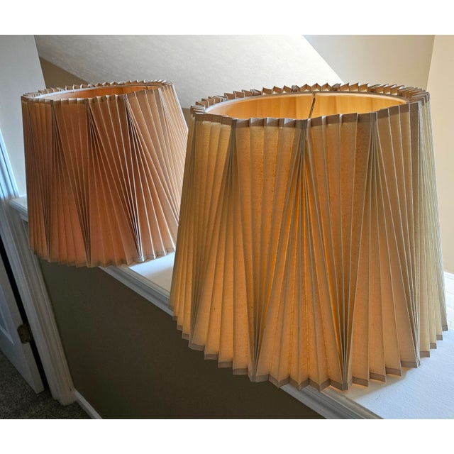 1970s Stiffel Pleated Lamp Shades | Chairish