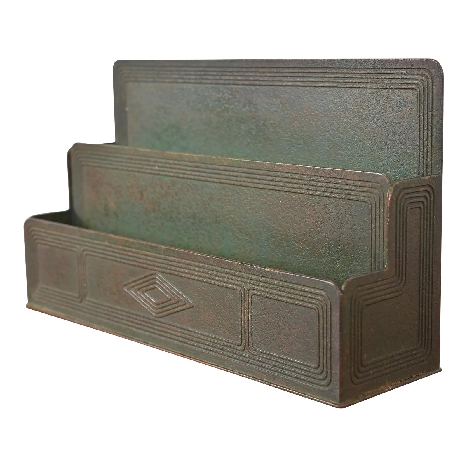 Tiffany Studios New York Graduate Bronze Letter Rack | Chairish