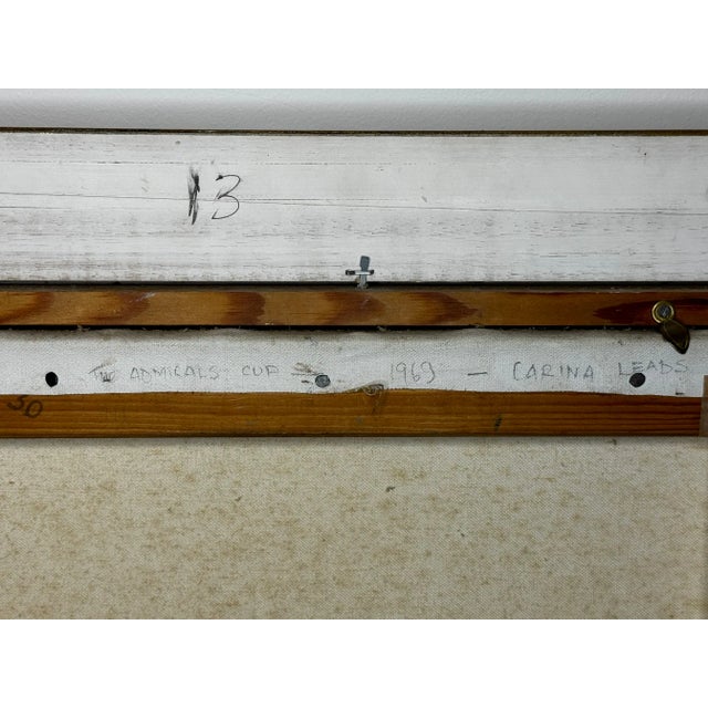 British Large Oil Painting Seascape Admirals Cup Yacht Cross Channel ...