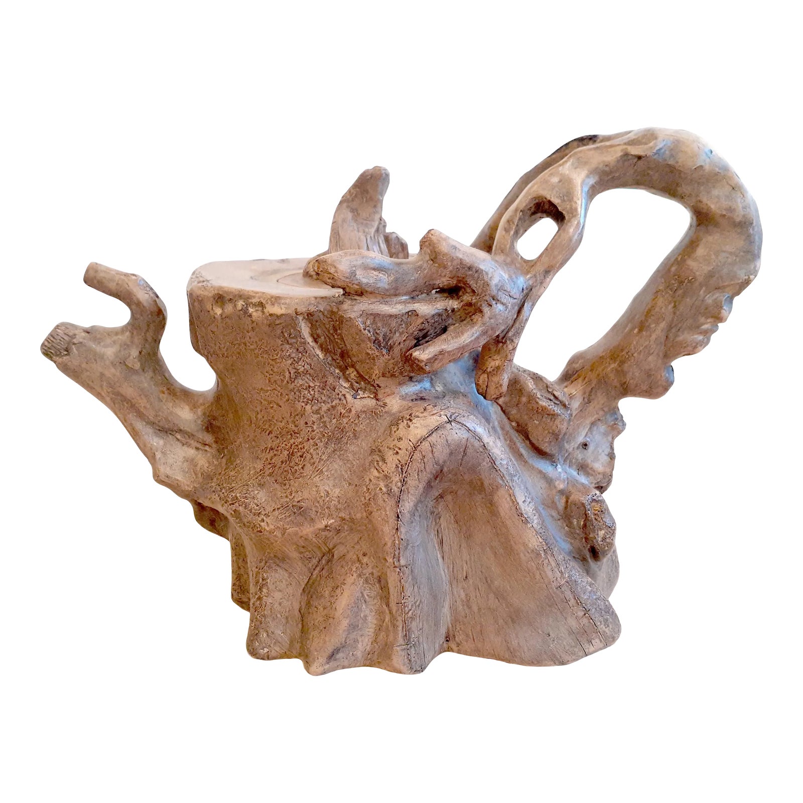 Mid 20th Century Chinese Yixing Duan Ni Tree Stump Tea Pot | Chairish