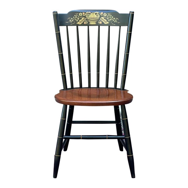 Vintage L. Hitchcock Stenciled Windsor Side Chair | Chairish