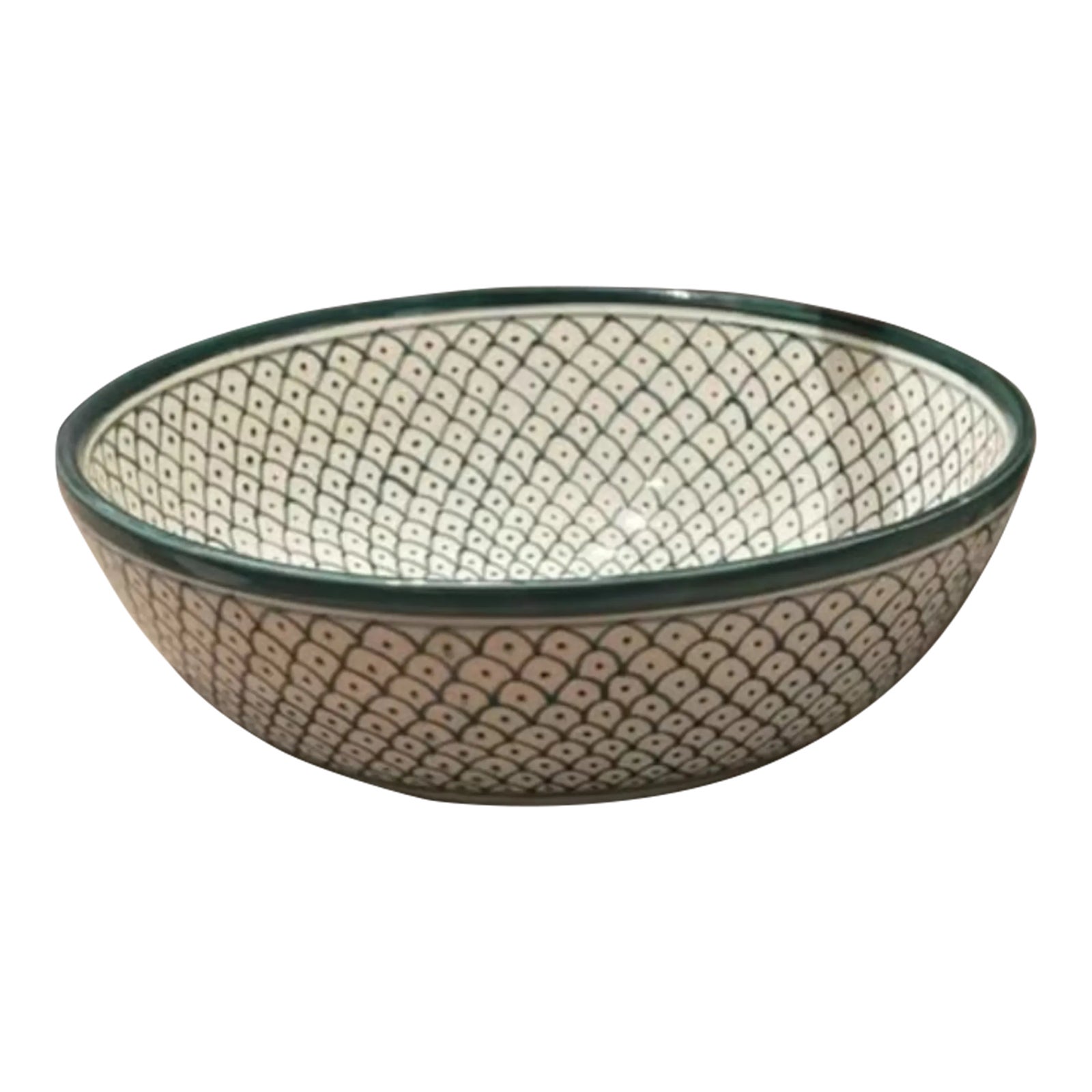 Contemporary Khedra' Mint Green Modern Wash Basin Hand Painted | Chairish