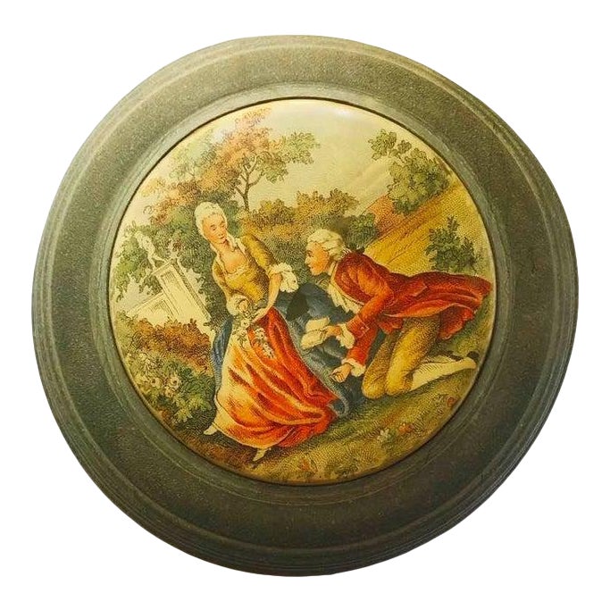 Antique Metal Snuff Box With Victorian Motif Cameo | Chairish