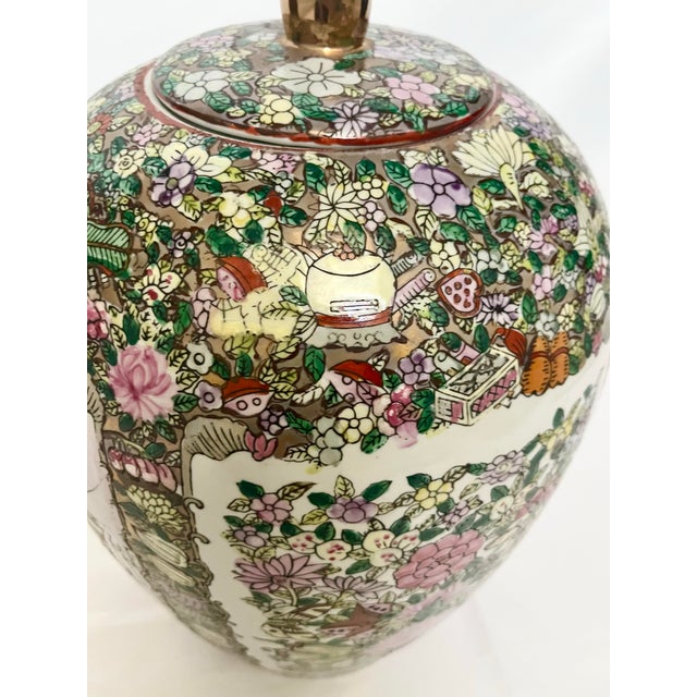 Vintage Chinoiserie Ginger Jar – Hand-Painted With Figures & Florals ...
