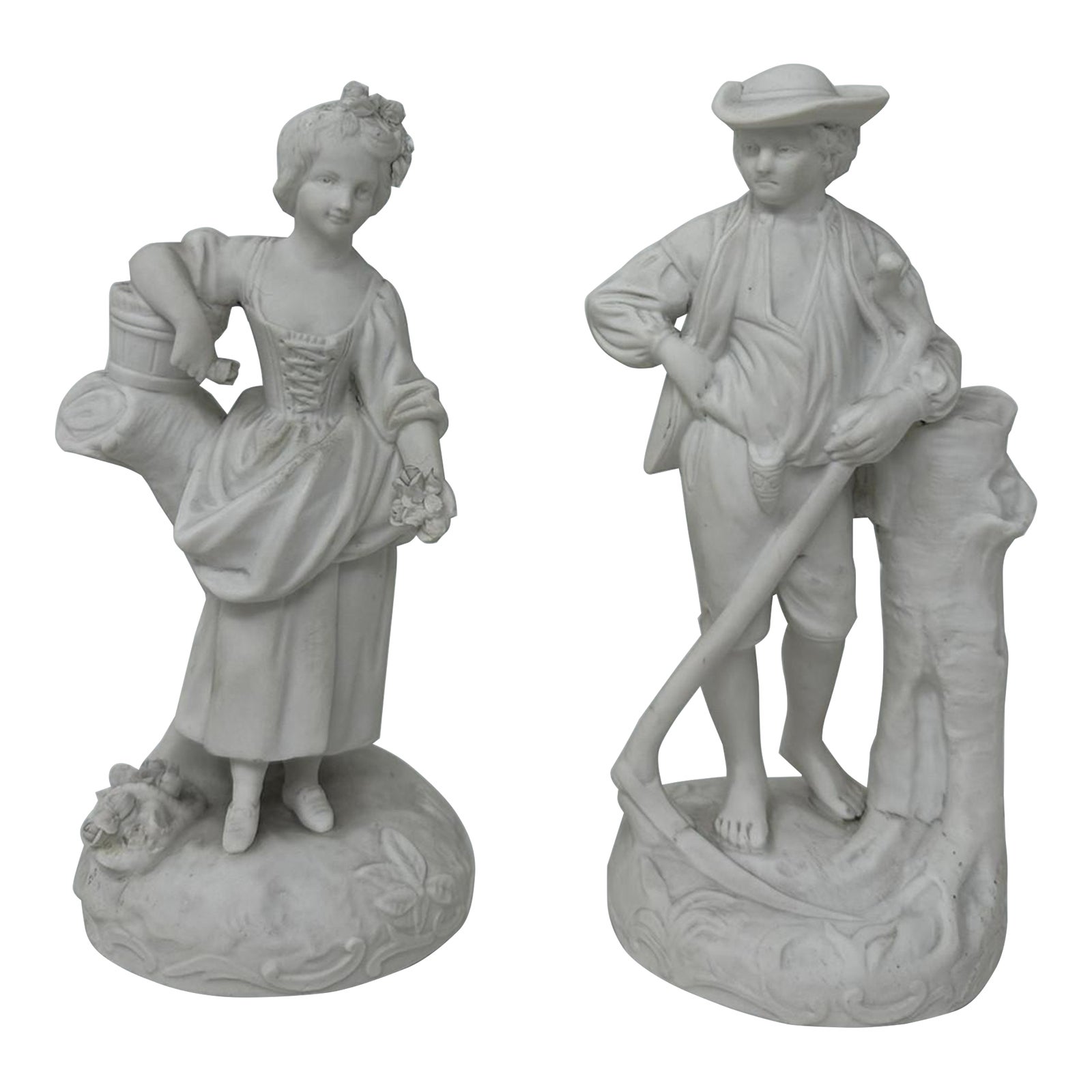 Antique Grand Tour French Sevres Parian Sculpture Male Female Figures ...