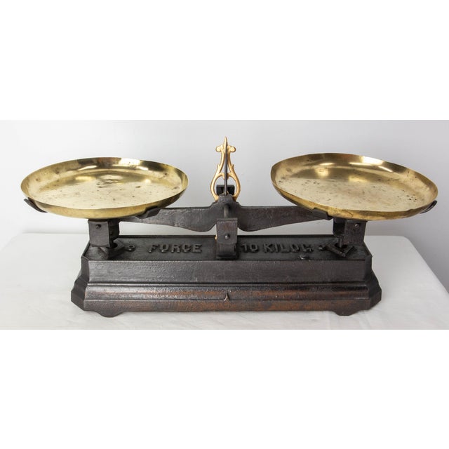Antique French Trade Scale in Brass and Cast Iron, 1880 | Chairish