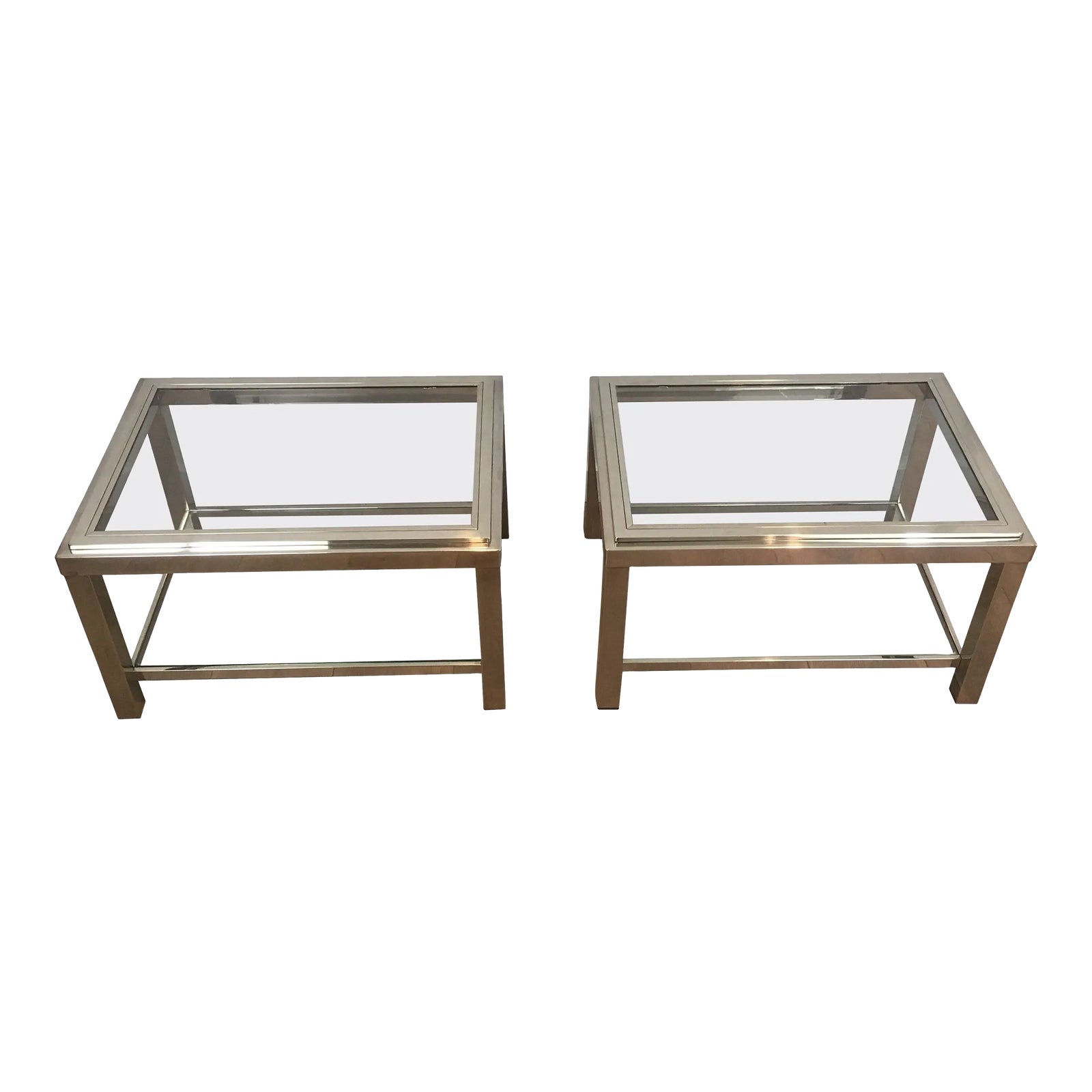 Chrome Side Tables - A Pair | Chairish