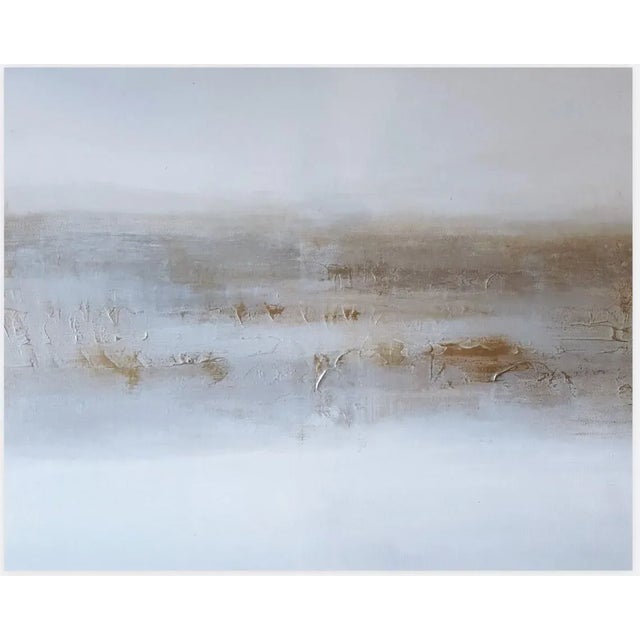 Framed Modern Abstract Canvas Art Print Neutral | Chairish