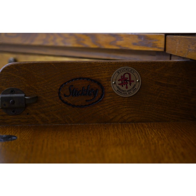 Stickley 6 Piece Mission Oak Corner Computer Desk | Chairish