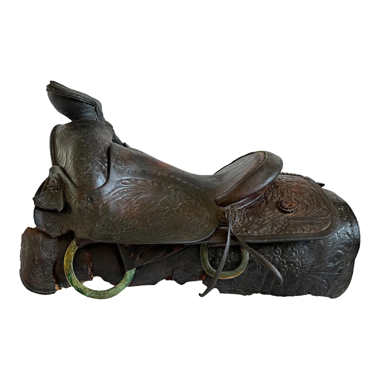 Vintage Horse Saddle Leather, Primitive Home Western Decor | Chairish