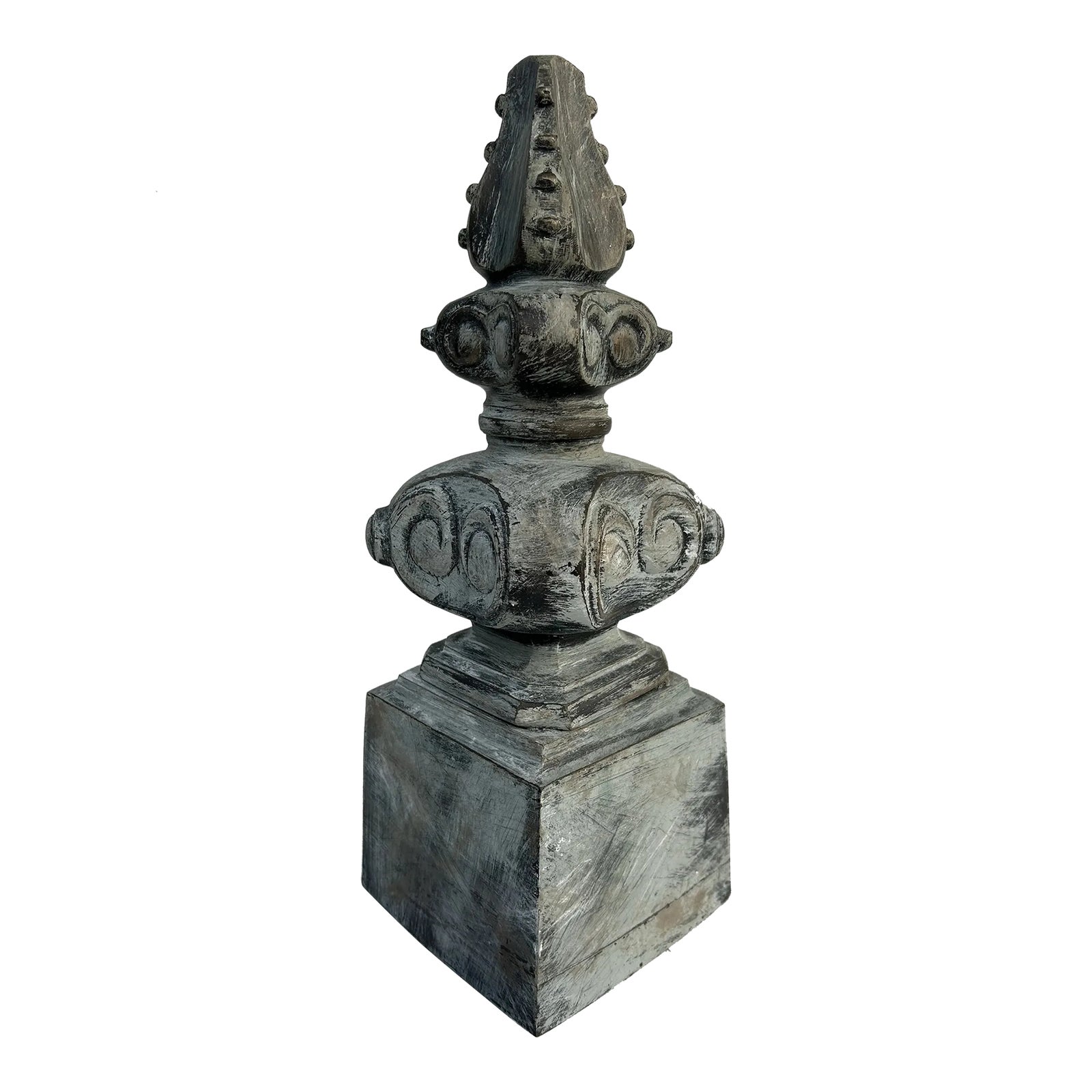 Vintage Heavy Brass Distressed Finial | Chairish