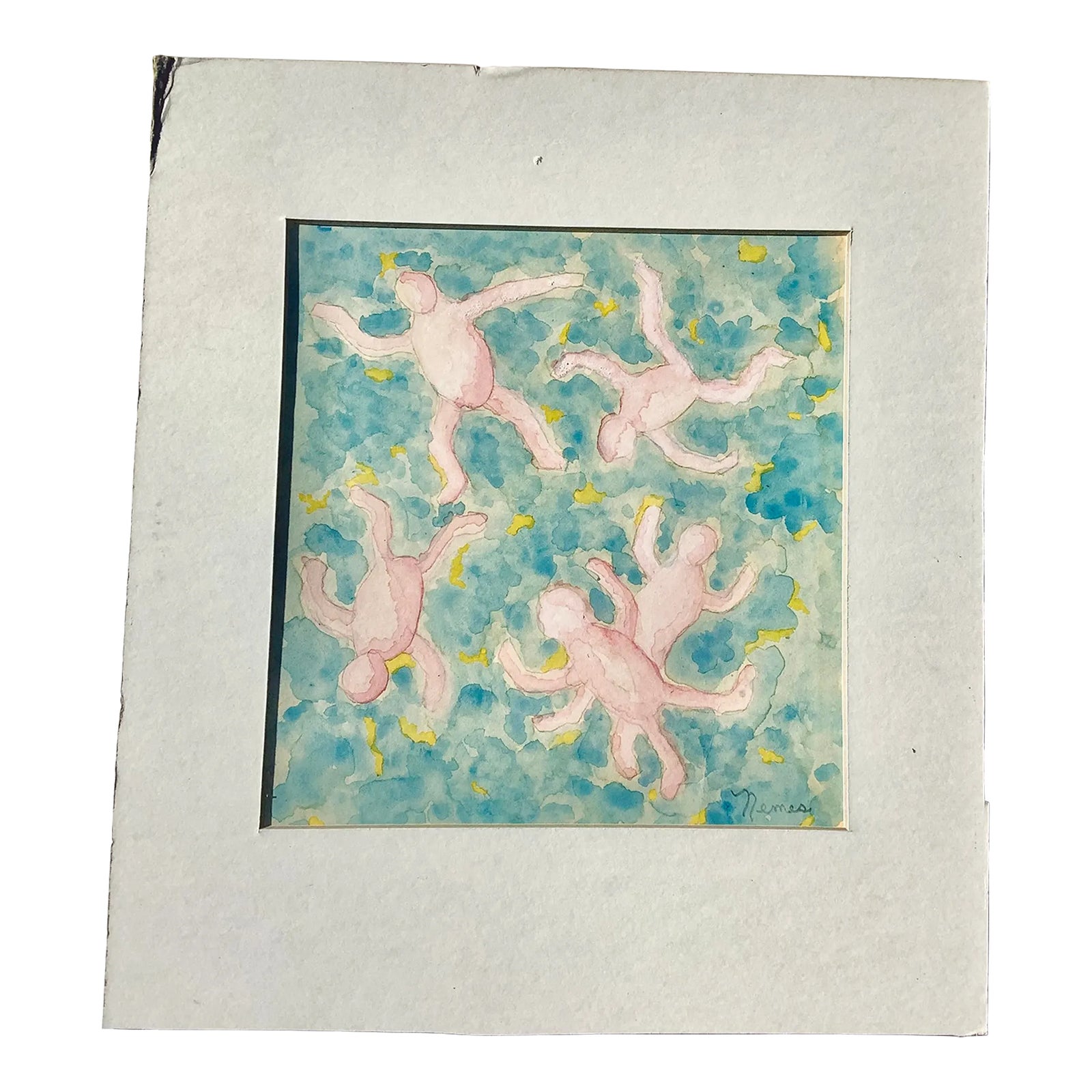 1960s "Tumbling Figures" Painting by Nemes | Chairish