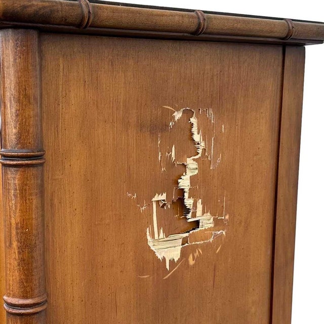 1970s Vintage Dixie Aloha Faux Bamboo Wood Armoire Dresser | Chairish